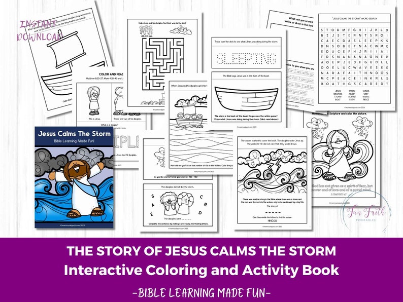 Jesus Calms the Storm Coloring Pages, Printable Jesus Calms the Storm ...