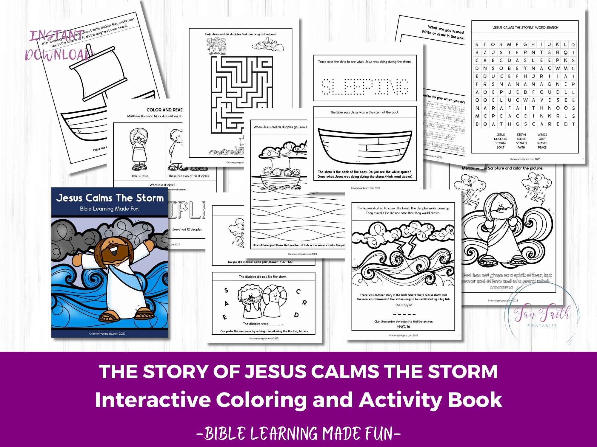 Jesus Calms the Storm Coloring Pages, Printable Jesus Calms the Storm ...