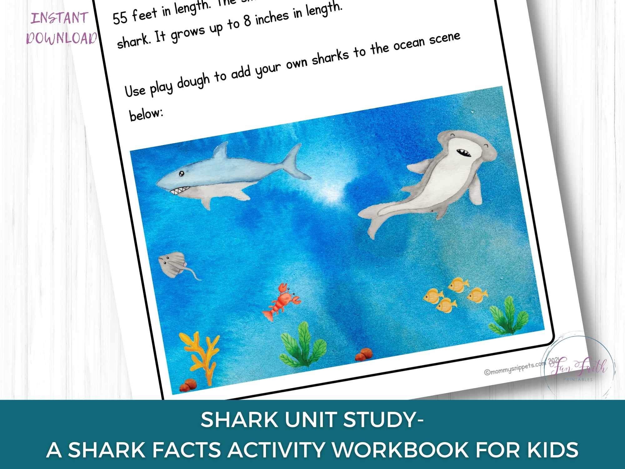 Sharks Unit Study, Shark Facts Workbook, Shark Nature Study, Shark ...
