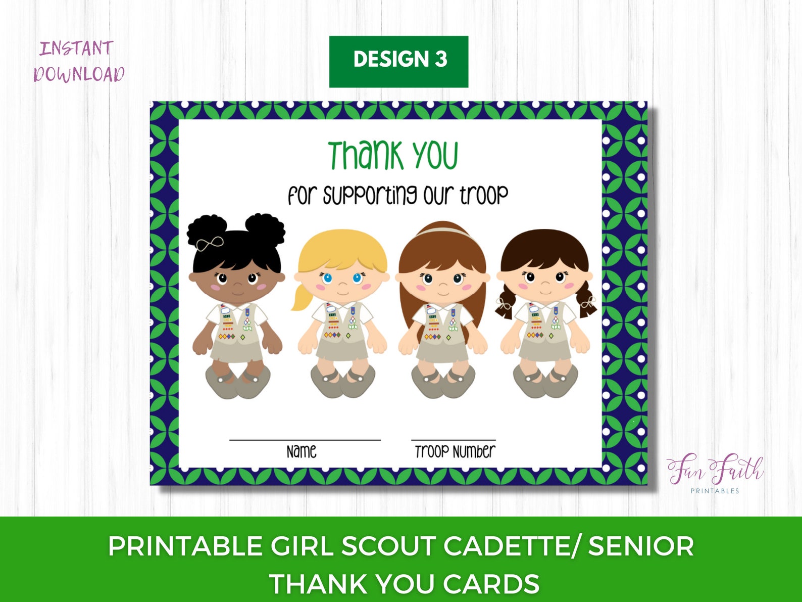 Girl Scouts Thank You Cards, Cookie Thank You, Girl Scout Thank You ...