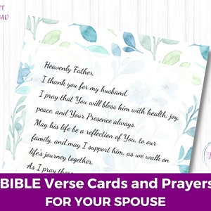 Bible Verses for Husbands, Bible Study Scripture Cards, Prayer Cards ...