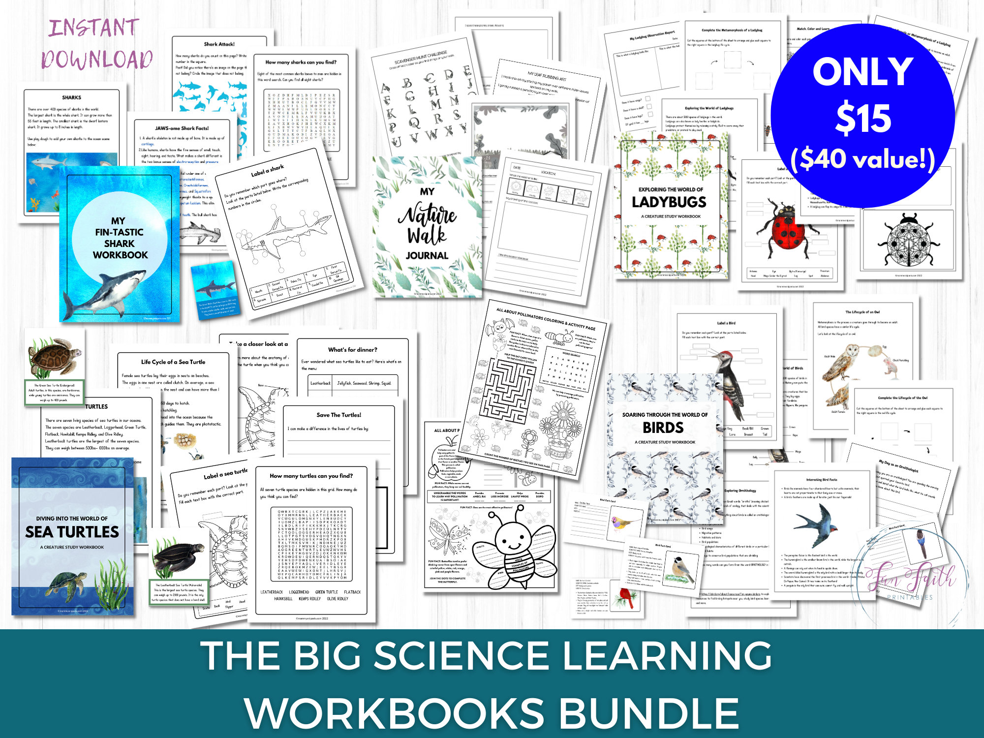 Science Worksheets Bundle for Kids, Homeschool Printable (digital ...