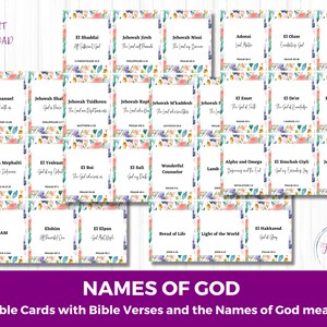 Names of God Scripture Cards With Bible Verses (digital Prints) - Etsy