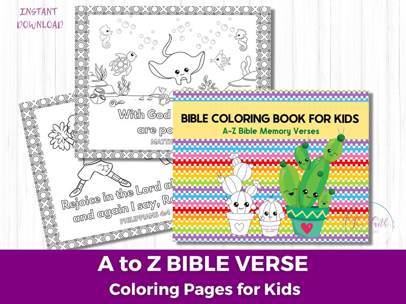 26 Scripture Coloring Pages With Bible Affirmations for Kids, Printable ...