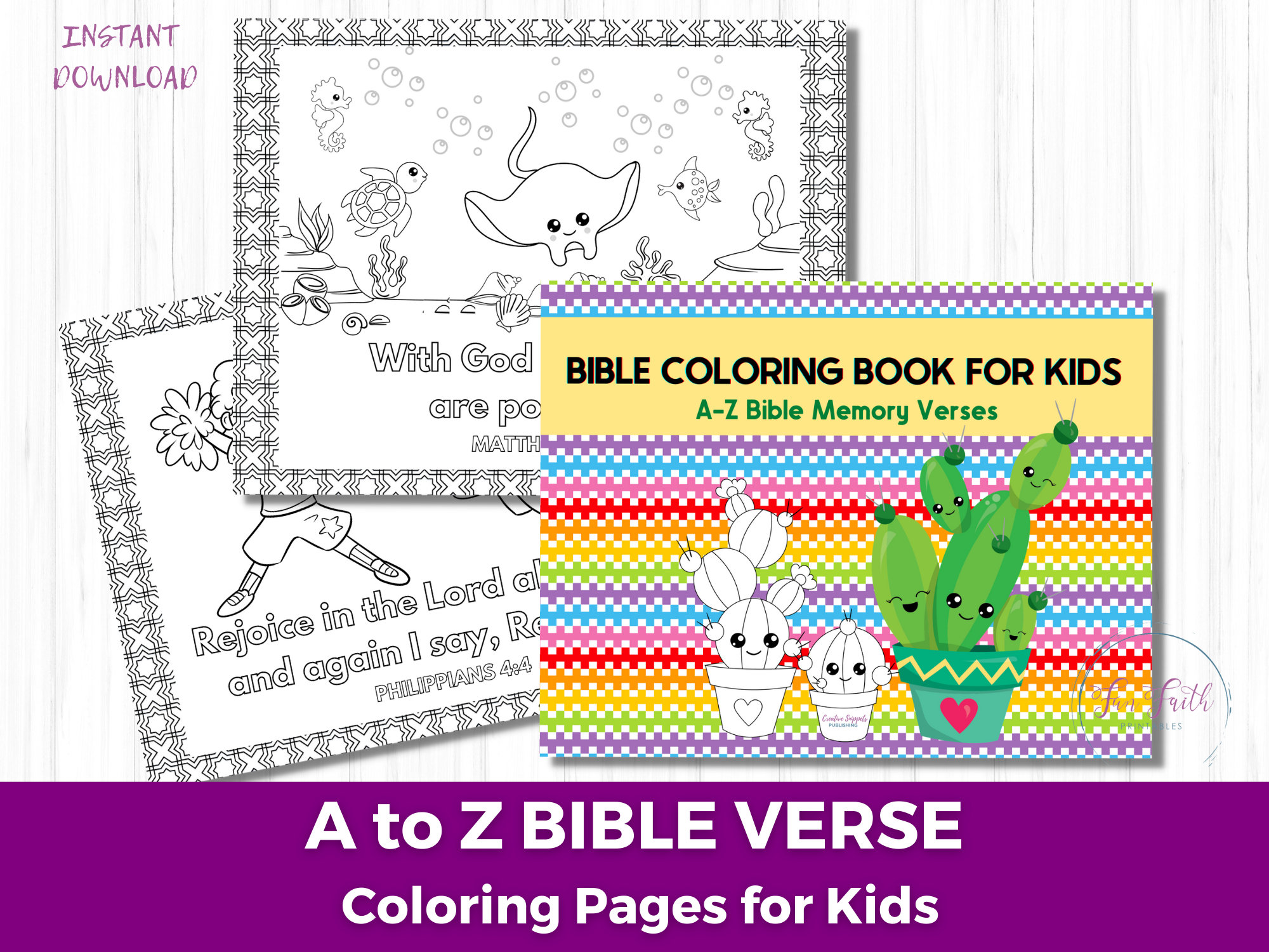26 Scripture Coloring Pages With Bible Affirmations for Kids, Printable ...
