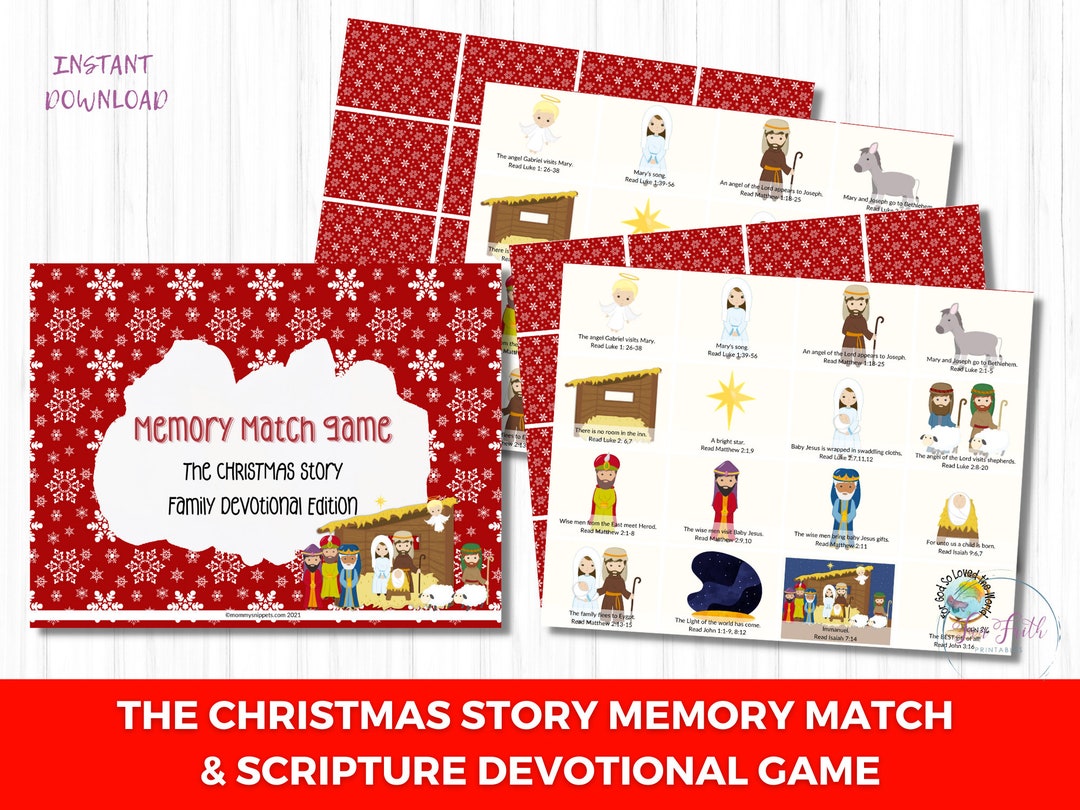 El juego de memoria de la historia de Navidad, juegos de Navidad ...