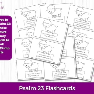 Psalm 23 Flashcards and Banner Craft, KJV Printable (digital Download ...
