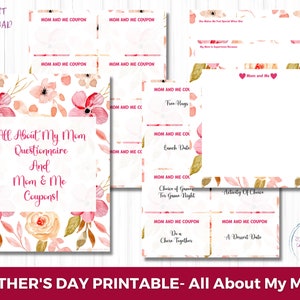 Mother's Day Printable - All About My Mom Printable, Mother's Day ...