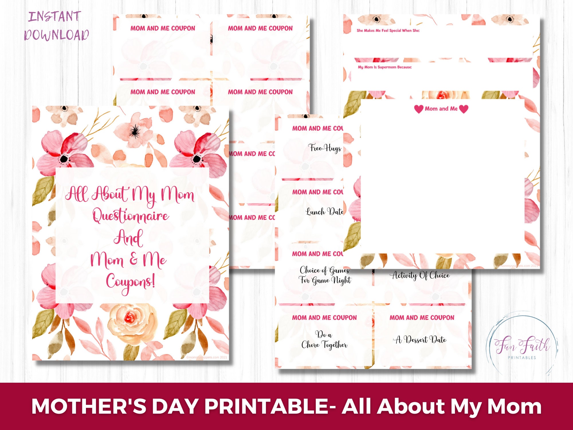 Mother's Day Printable All About My Mom Printable | Etsy