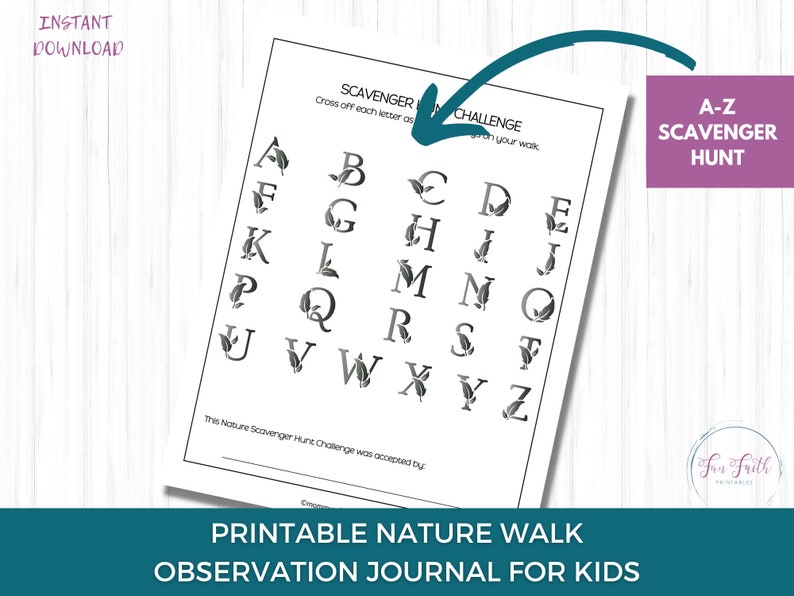 Nature Walk Observation Journal, Printable Nature Journal for Kids ...