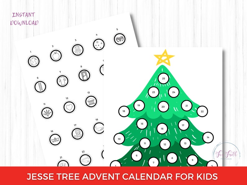 Jesse Tree Advent Calendar for Kids A Family Christmas Advent Activity ...