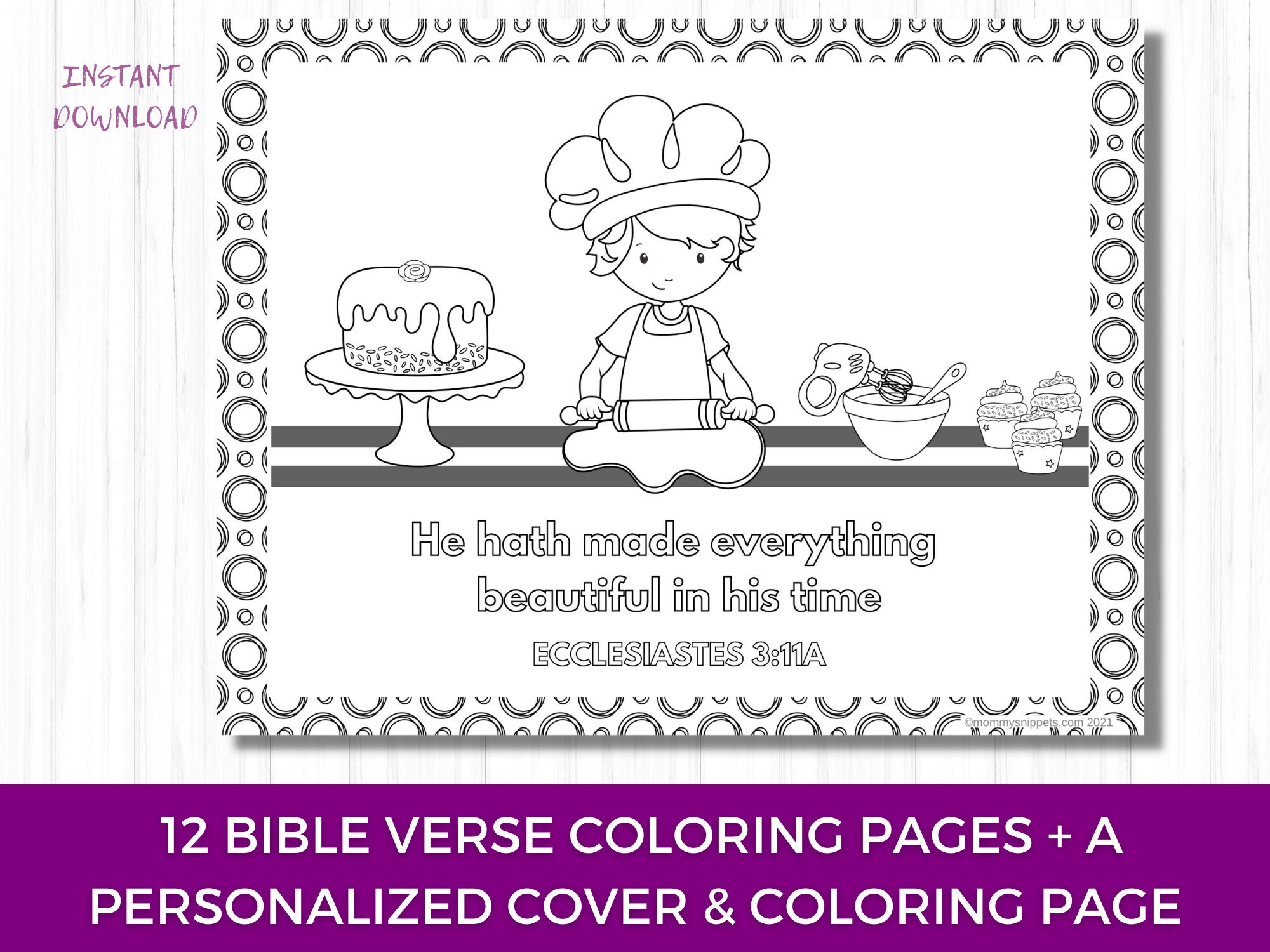 Personalized Coloring Page & Book Cover | Bible Verse Coloring Pages ...