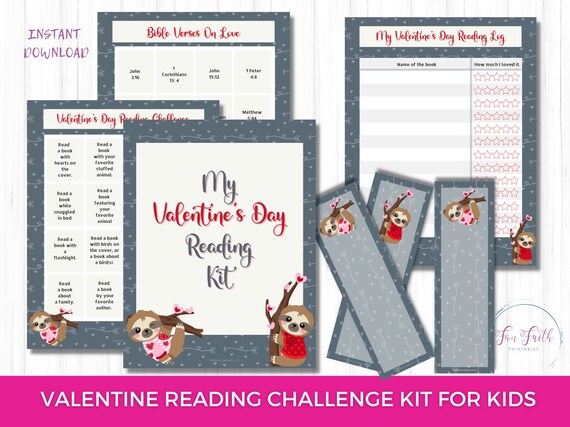 Printable Valentine Reading Challenge for Kids Kids Reading | Etsy