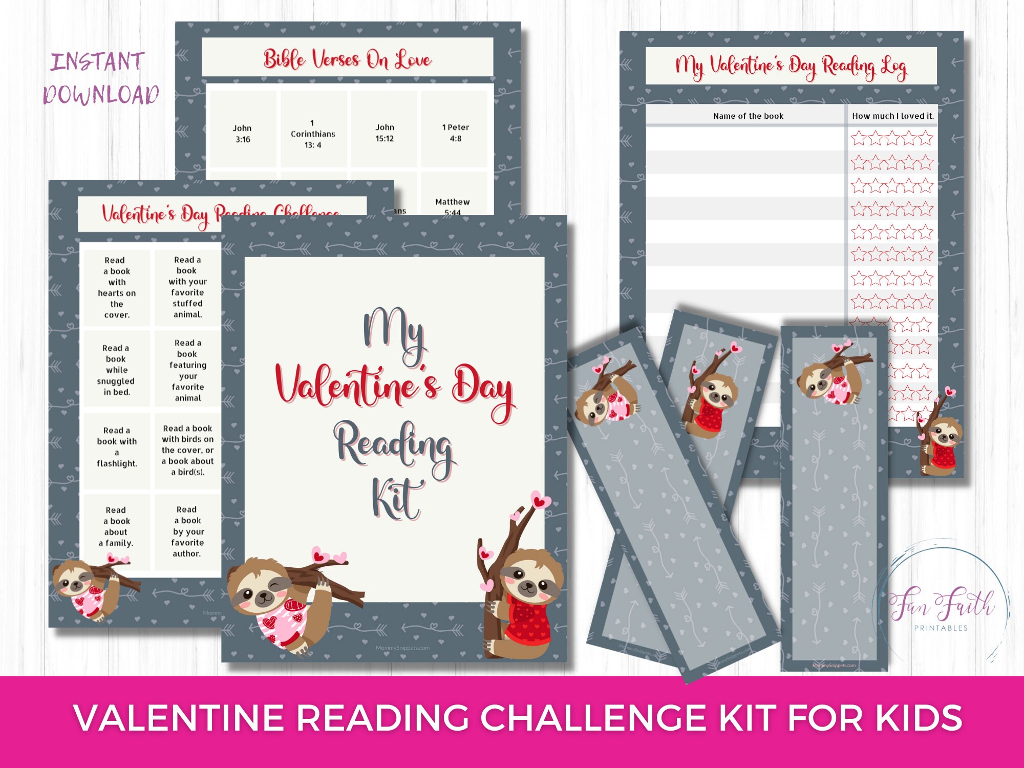 Printable Valentine Reading Challenge for Kids, Kids Reading Log ...