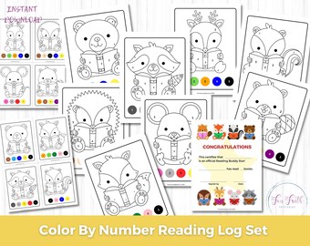 Summer Coloring Reading Log - Etsy