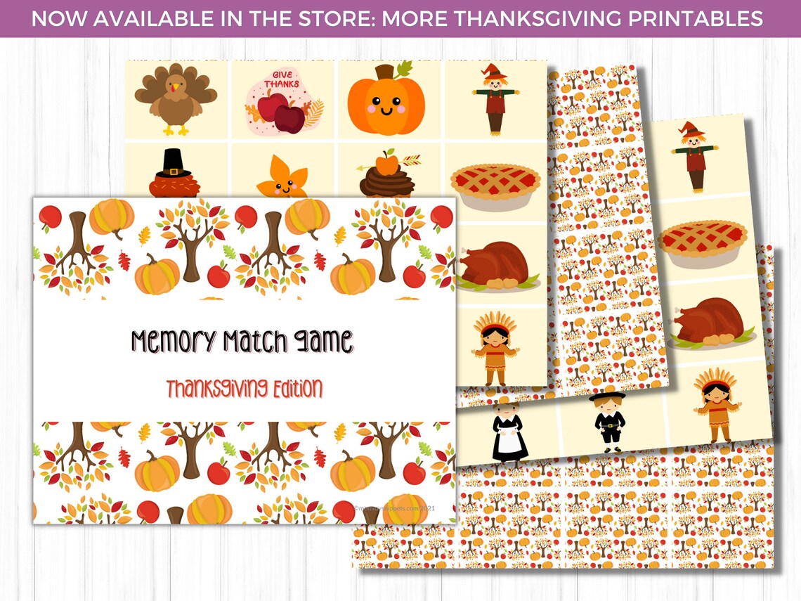 I Spy Thanksgiving Printable Thanksgiving Games Printable | Etsy