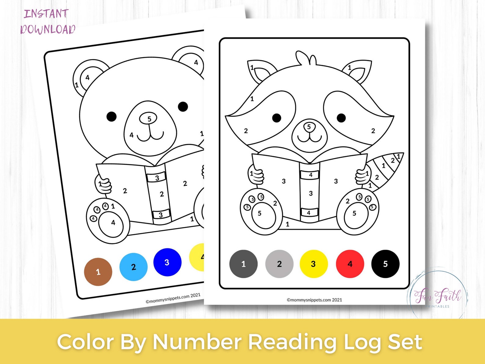 Color by Number Reading Log Printable, Reading Log for Kids, Summer ...