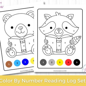 Color by Number Reading Log Printable, Reading Log for Kids, Summer ...