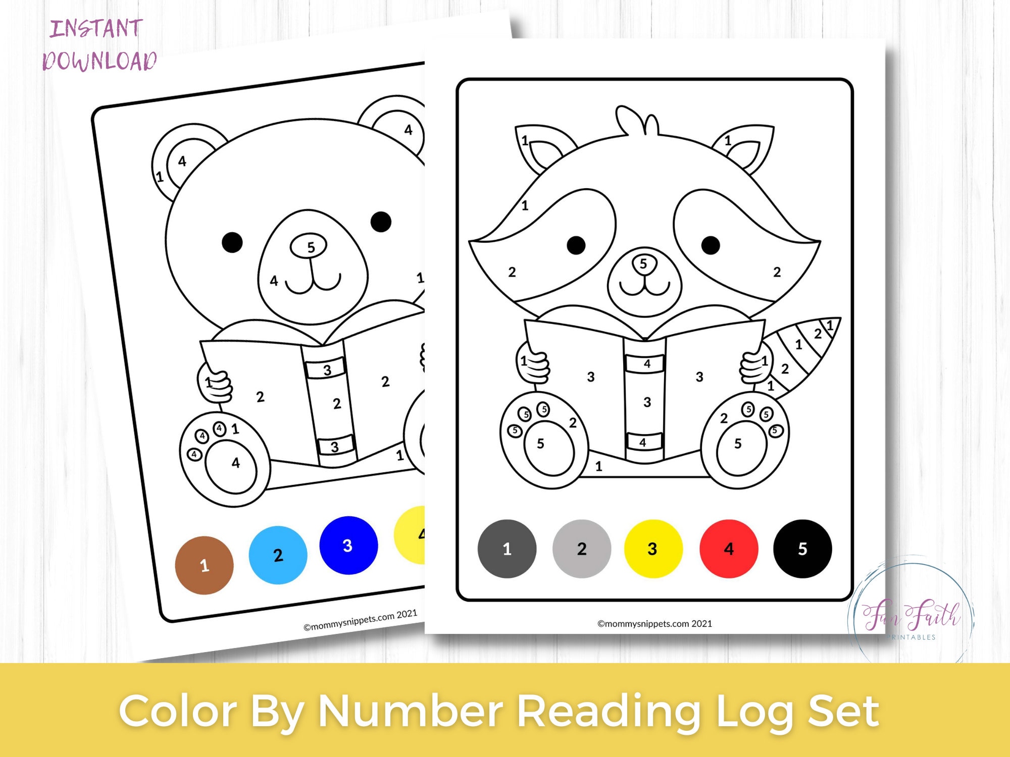Color by Number Reading Log Printable, Reading Log for Kids, Summer ...