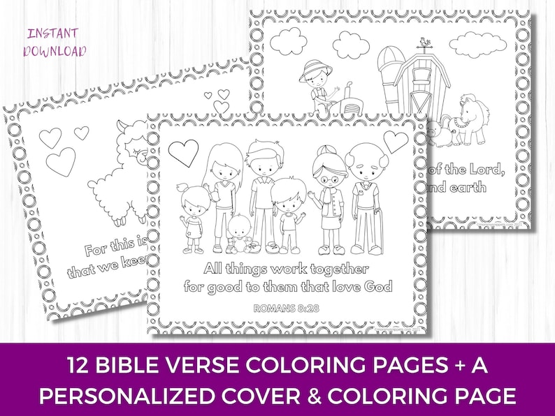 Personalized Coloring Page & Book Cover | Bible Verse Coloring Pages ...