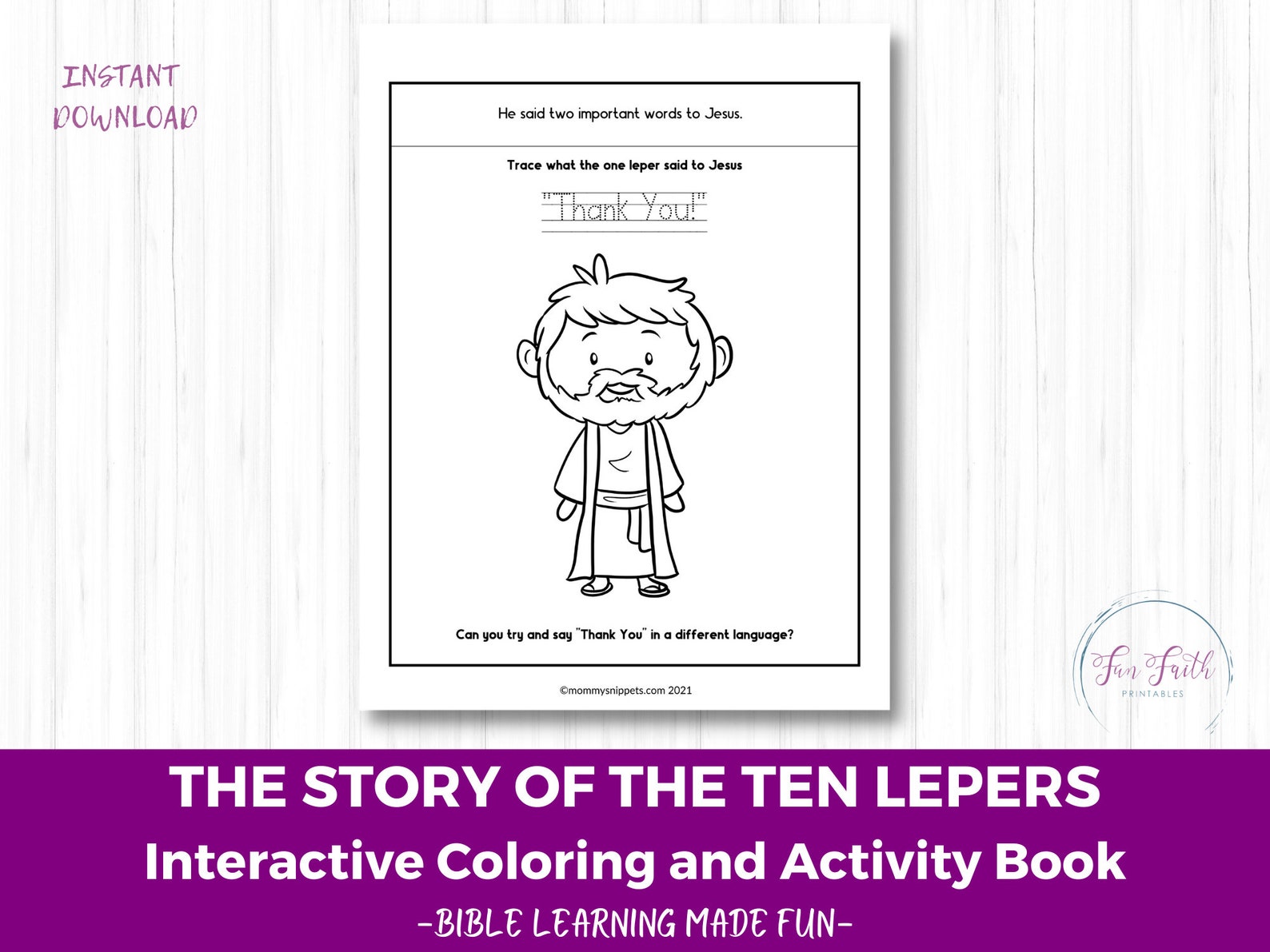Thankful Leper Coloring Activity Book – Kids Bible Study (digital ...