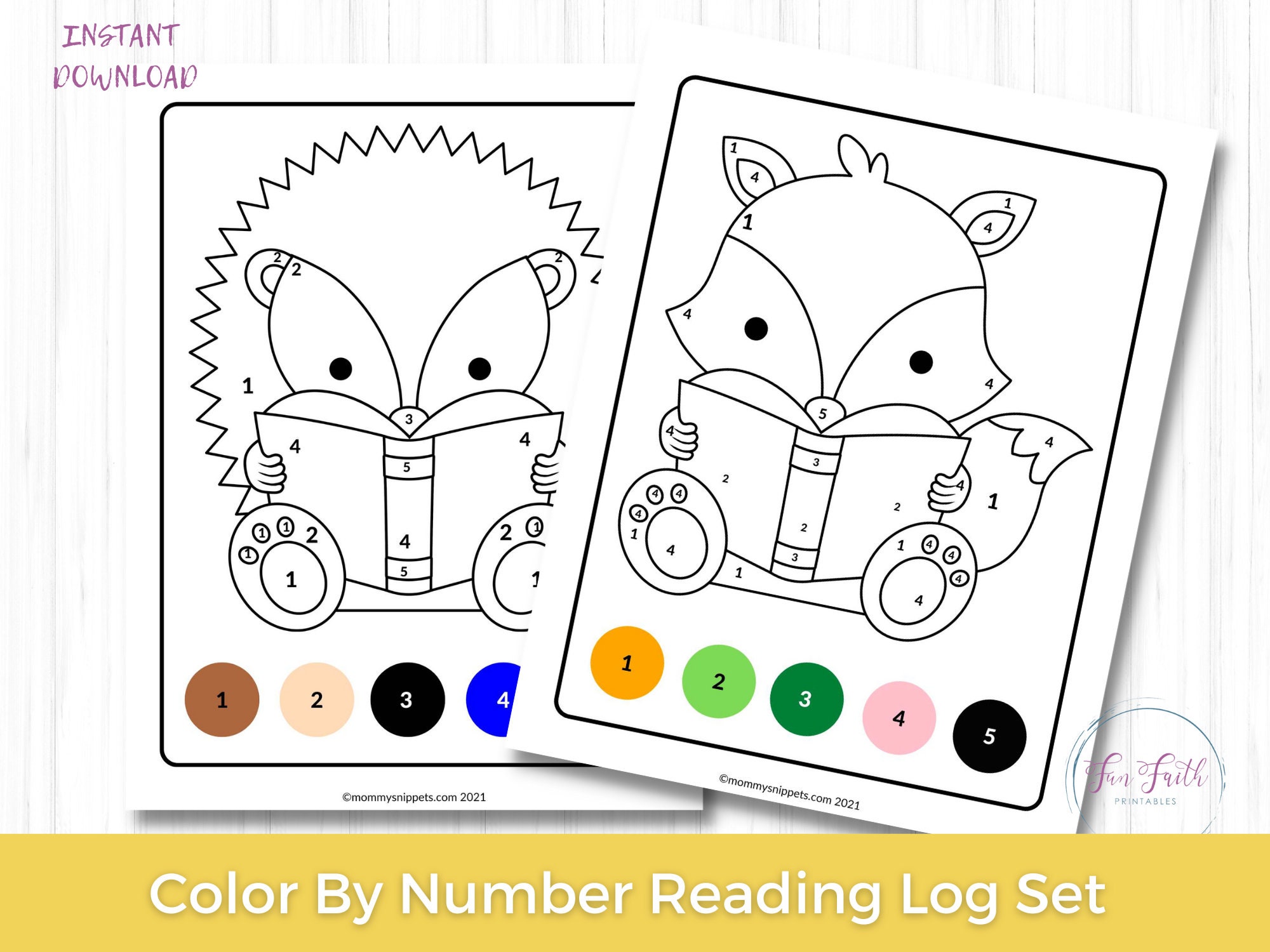 Color by Number Reading Log Printable, Reading Log for Kids, Summer ...
