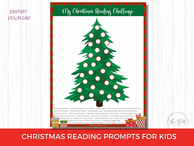 Printable Christmas Reading Log, Christmas Book Tracker, Printable ...