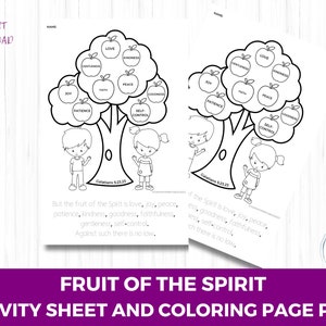Fruit of the Spirit Coloring Page and Activity Sheet, Fruit of the ...