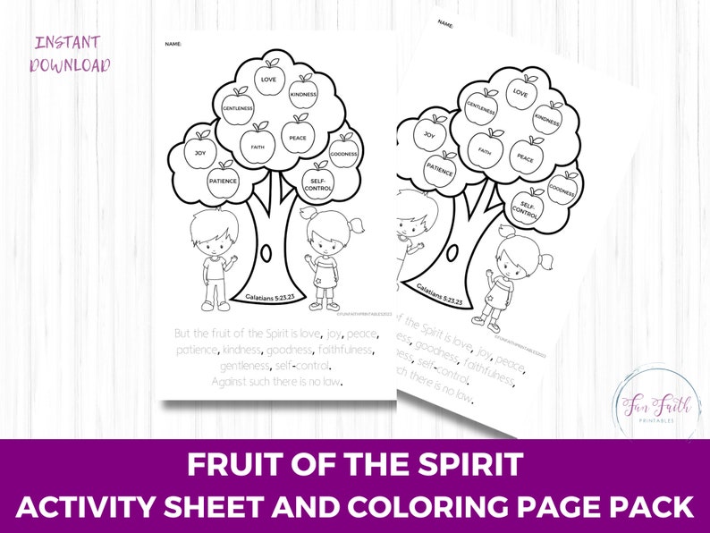 Fruit of the Spirit Coloring Page and Activity Sheet, Fruit of the ...