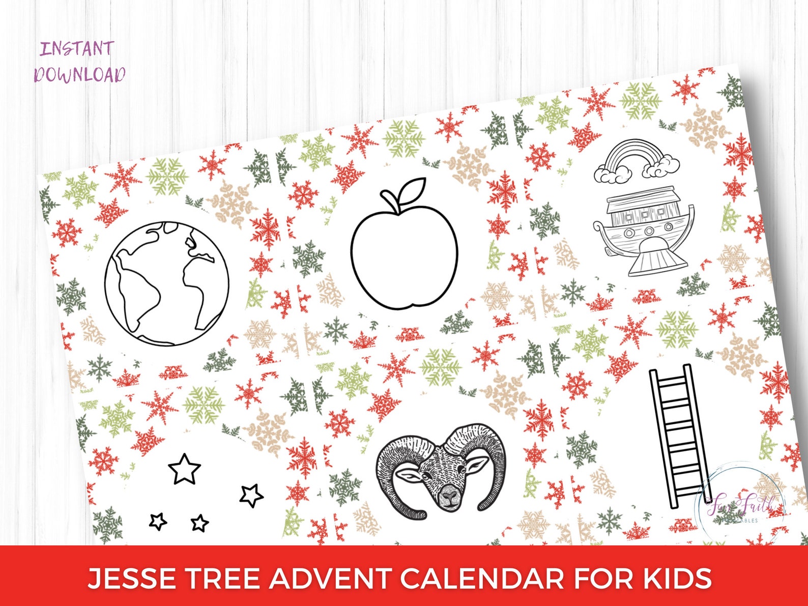 Jesse Tree Advent Calendar for Kids A Family Christmas Advent | Etsy