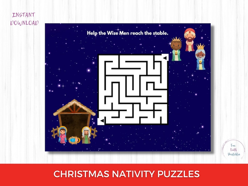 Christmas Nativity Activity Puzzle, Christmas Puzzles for Kids ...