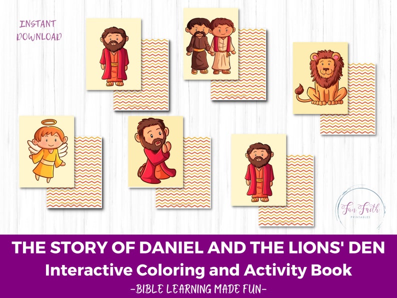 Story of Daniel and the Lions Den Coloring Pages and Activity Book ...