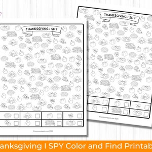 I Spy Thanksgiving Printable, Thanksgiving Games, Printable ...