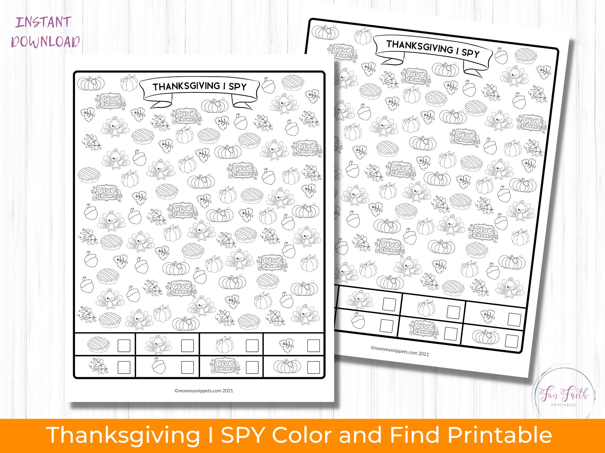I Spy Thanksgiving Printable, Thanksgiving Games, Printable ...