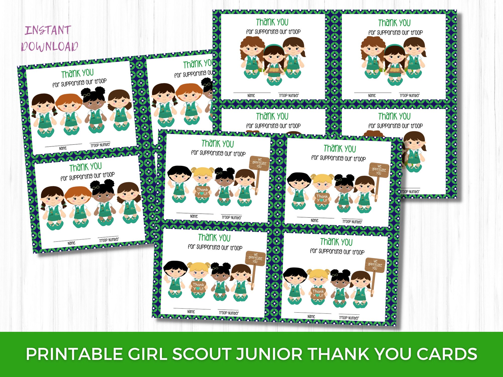 Girl Scouts Thank You Cards, Cookie Thank You, Girl Scout Thank You ...