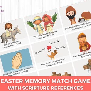 Easter Story Memory Game, Printable Family Easter Game, Easter Basket ...