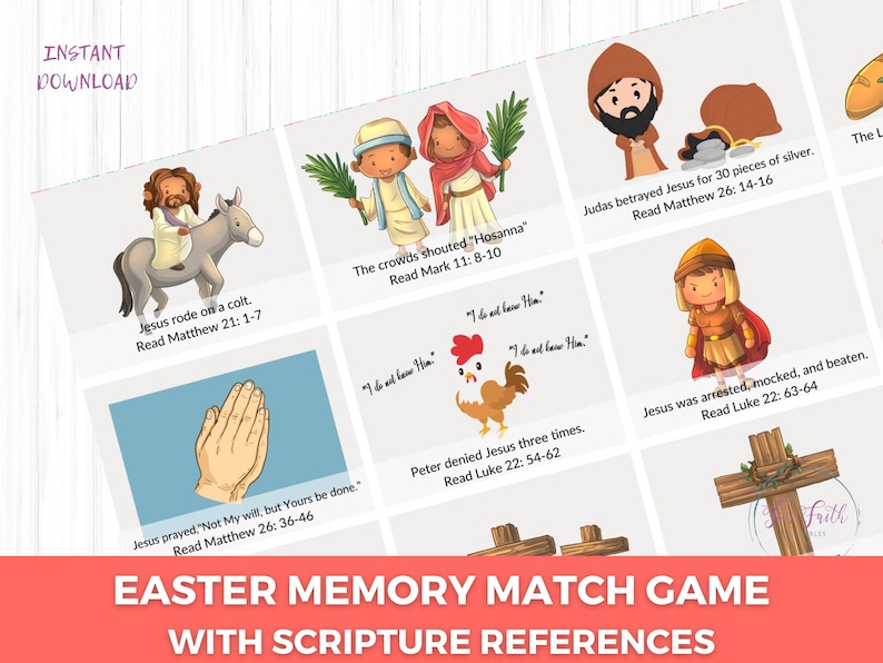 Easter Story Memory Game, Printable Family Activity (PDF Pattern) - Etsy