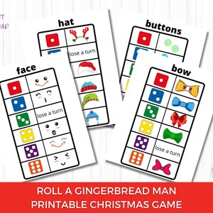 Roll A Gingerbread Man- Fun Printable Christmas Games for Families ...