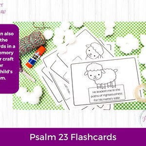 Psalm 23 Bible Flashcards and Craft, the Lord is My Shepherd Printable ...