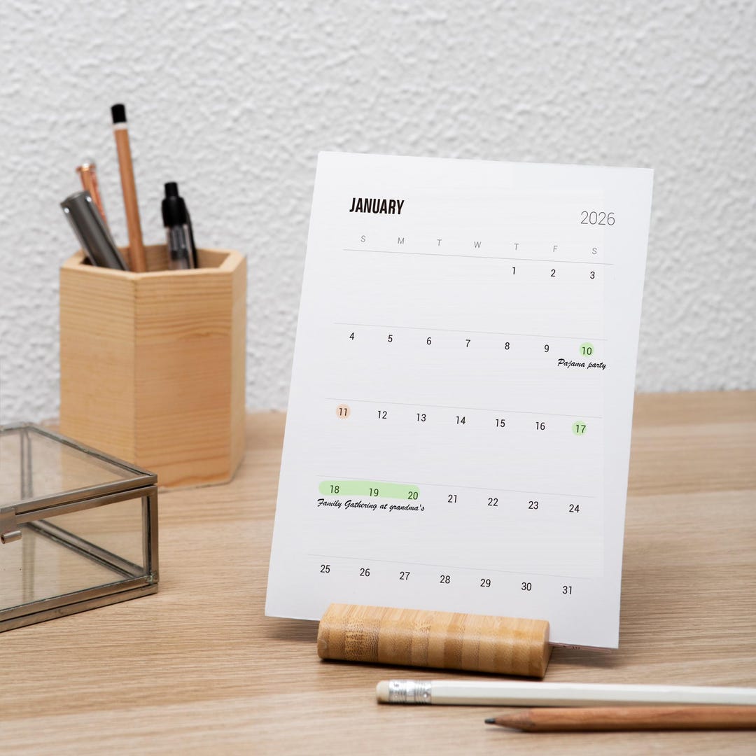 2026 Mini Printable Calendar. Full Year One Page. PDF Download. - Etsy