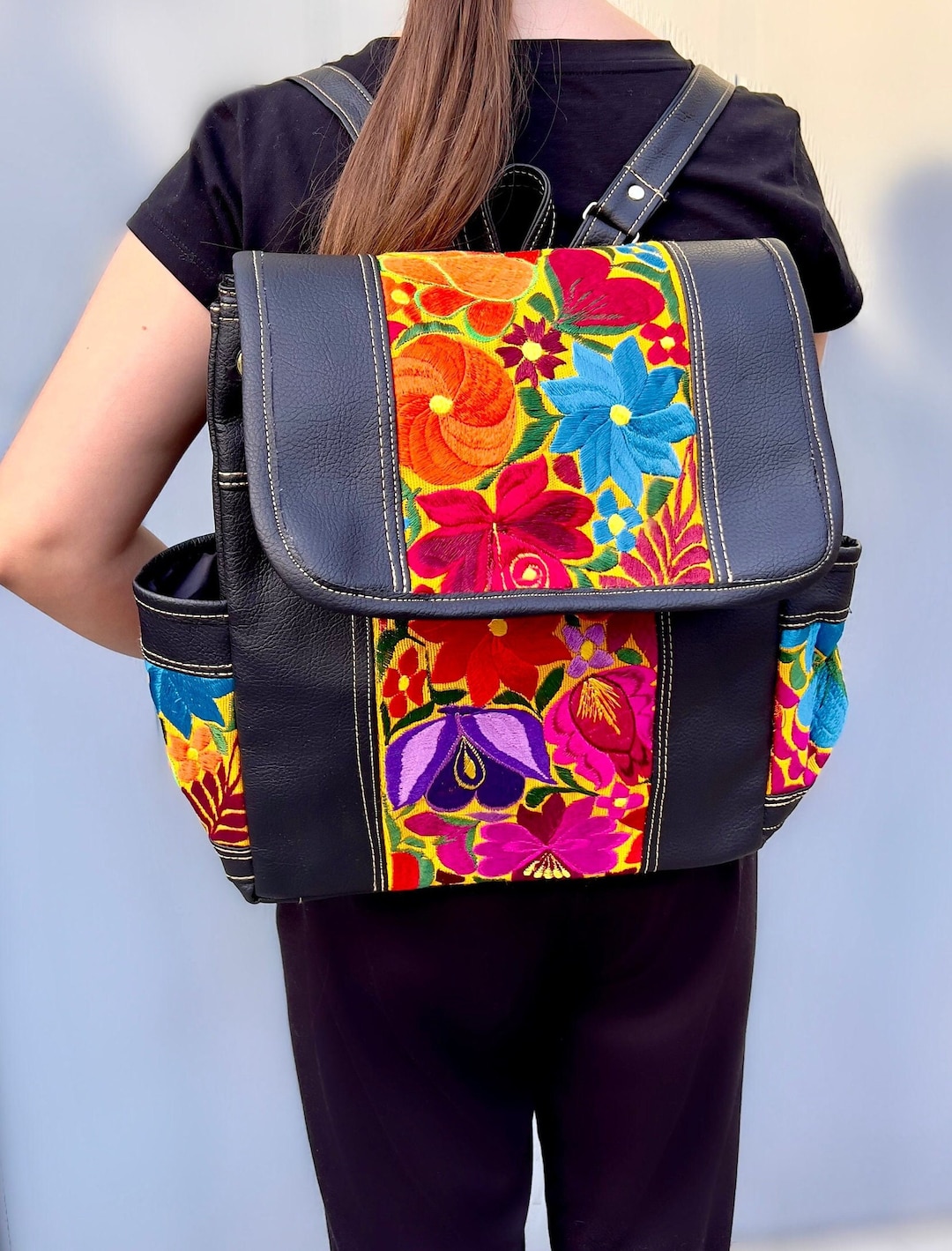 Mexican Backpack, Mexican Embroidered Backpack, Mochila De Mexico ...