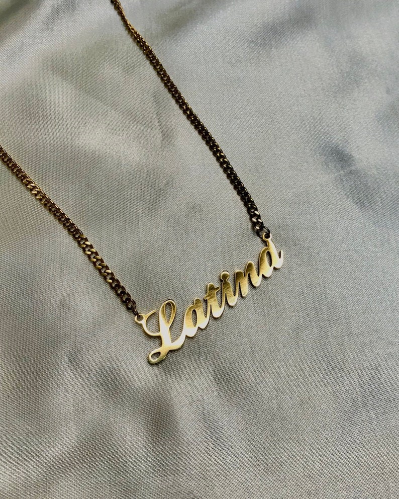 Latina Necklace 18k Gold Latina Necklace Latina Chain Gold - Etsy
