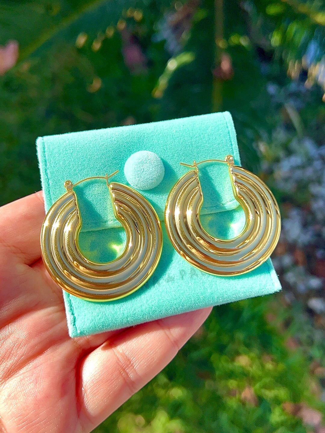 3 Line Gold Hoops, 3 Row Hoop Earrings, Triple Hoop Earrings - Etsy