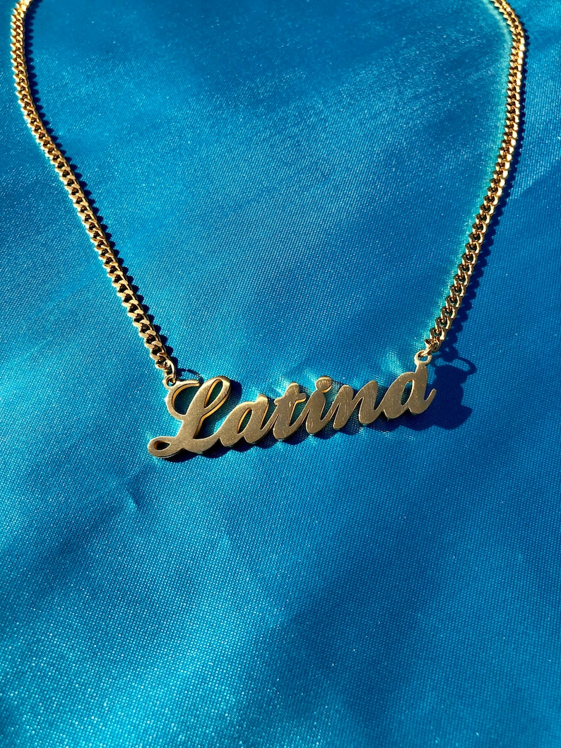 Latina Necklace 18k Gold Latina Necklace Latina Chain Gold - Etsy
