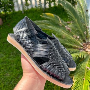 Huarache Pachuco, Black Pachuco Huaraches Mexicanos, Black Huaraches ...
