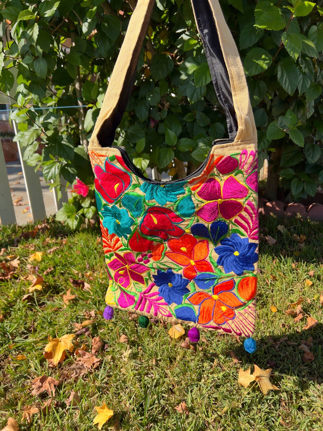 Mexican Embroidered Bag, Mexican Floral Purse, Mexican Morral Purse ...