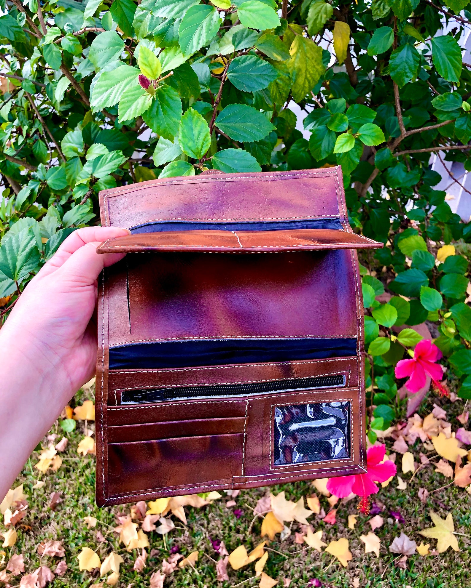 Mexican Leather Wallet Mexican Embroidered Floral Wallet - Etsy