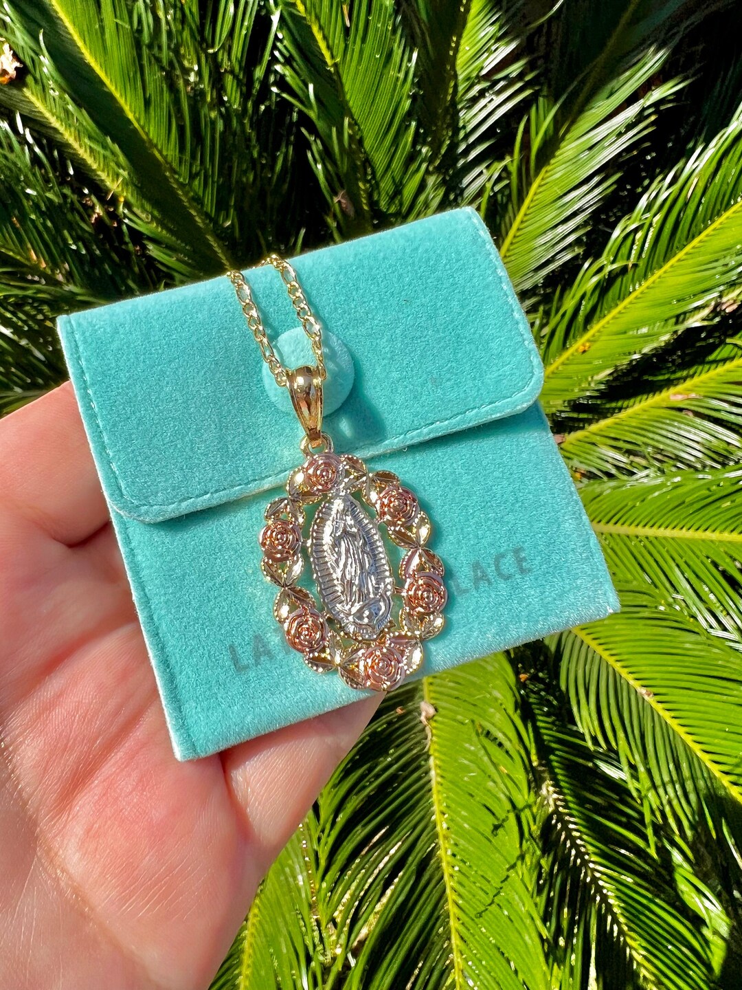 Gold Virgen Maria Necklace Virgencita Gold Necklace Tricolor - Etsy