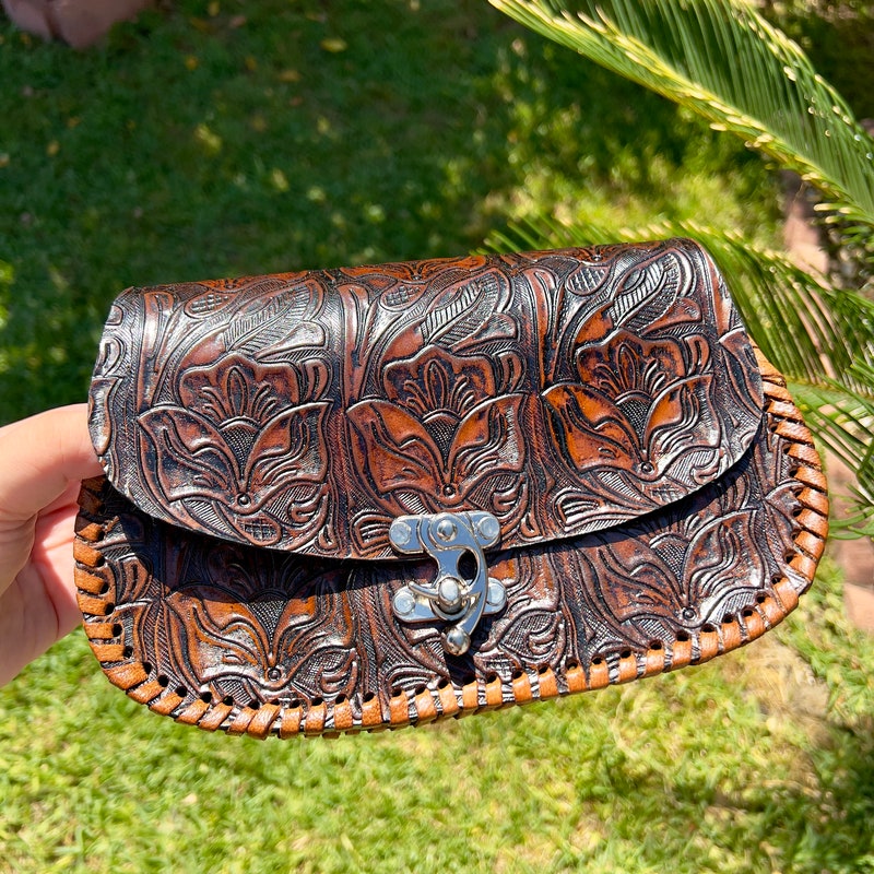 Tooled Leather Purse - Etsy