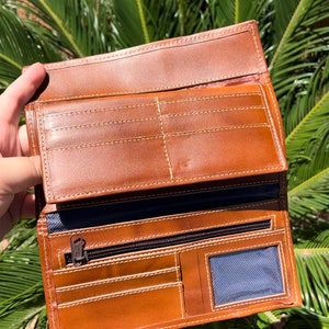 Mexican Leather Wallet, Mexican Embroidered Floral Wallet, Women ...